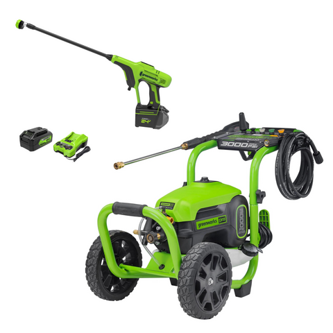 3000 PSI Pressure Washer w/ 24V 600-PSI Cordless Power Cleaner Combo ...