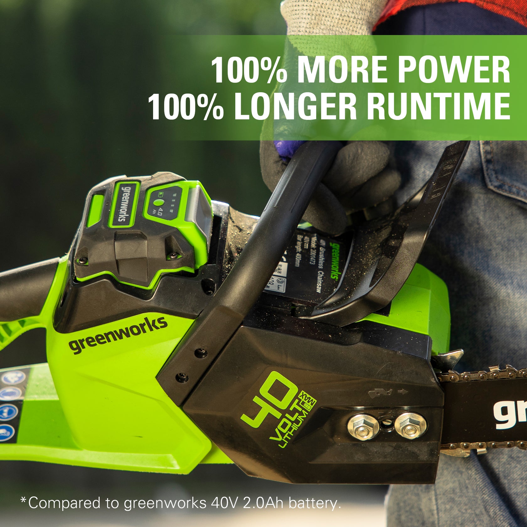 40V 4.0 Ah Lithium Ion Battery | Greenworks Tools