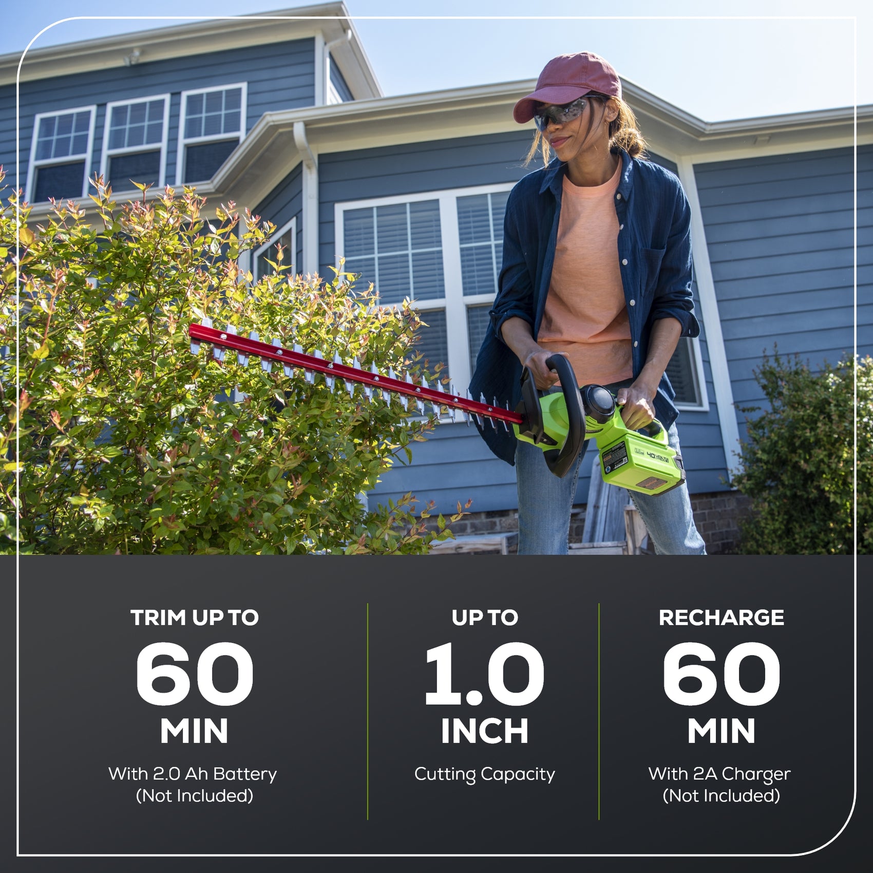 40V 24-Inch Cordless Hedge Trimmer | Greenworks Tools