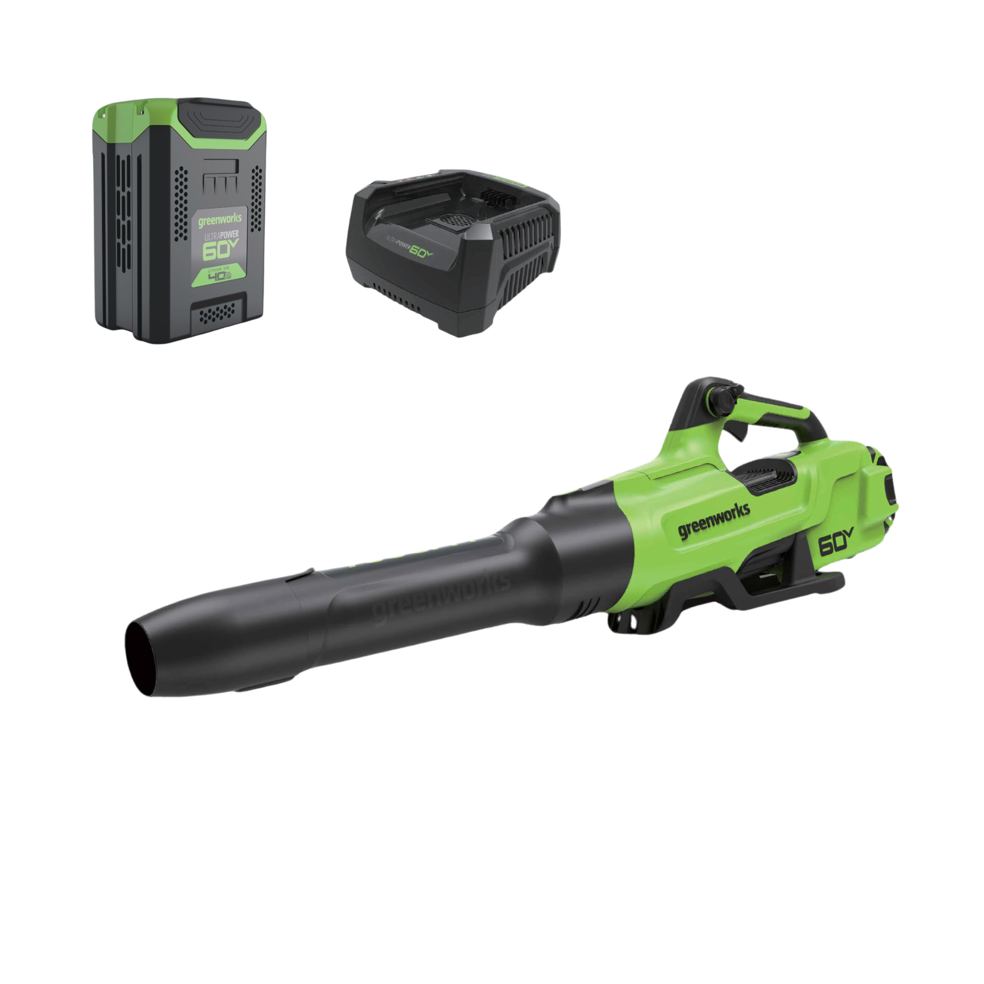 60V 750CFM Cordless Battery Blower w/ 4Ah HC Battery and 6A Charger