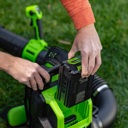 80V 800 CFM Cordless Battery Backpack Blower and Leaf Tarp w/ 4.0Ah ...