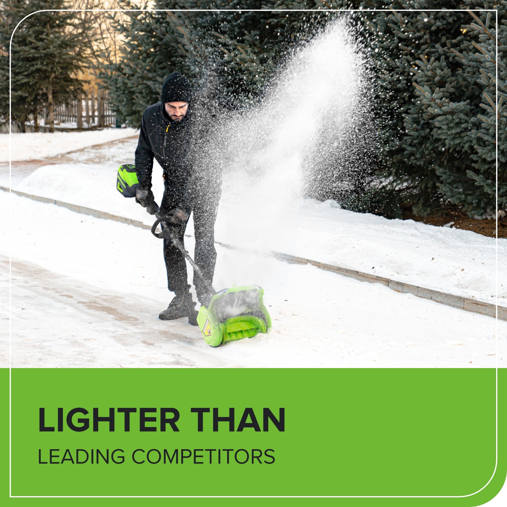 80V 12" Cordless Battery LED Snow Shovel w/ Directional Vanes (Tool ...