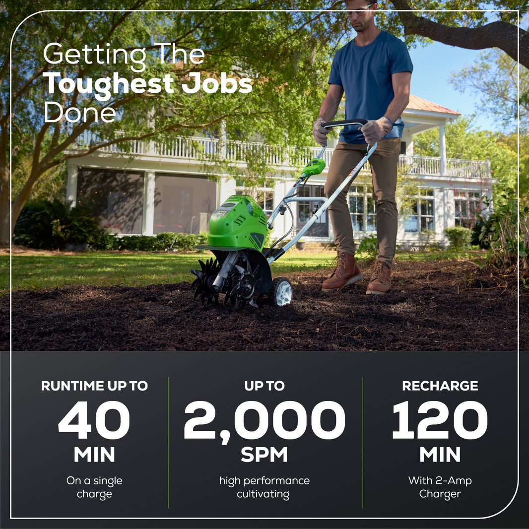 Electric Dethatchers, Cultivators, and Tillers | Greenworks Tools