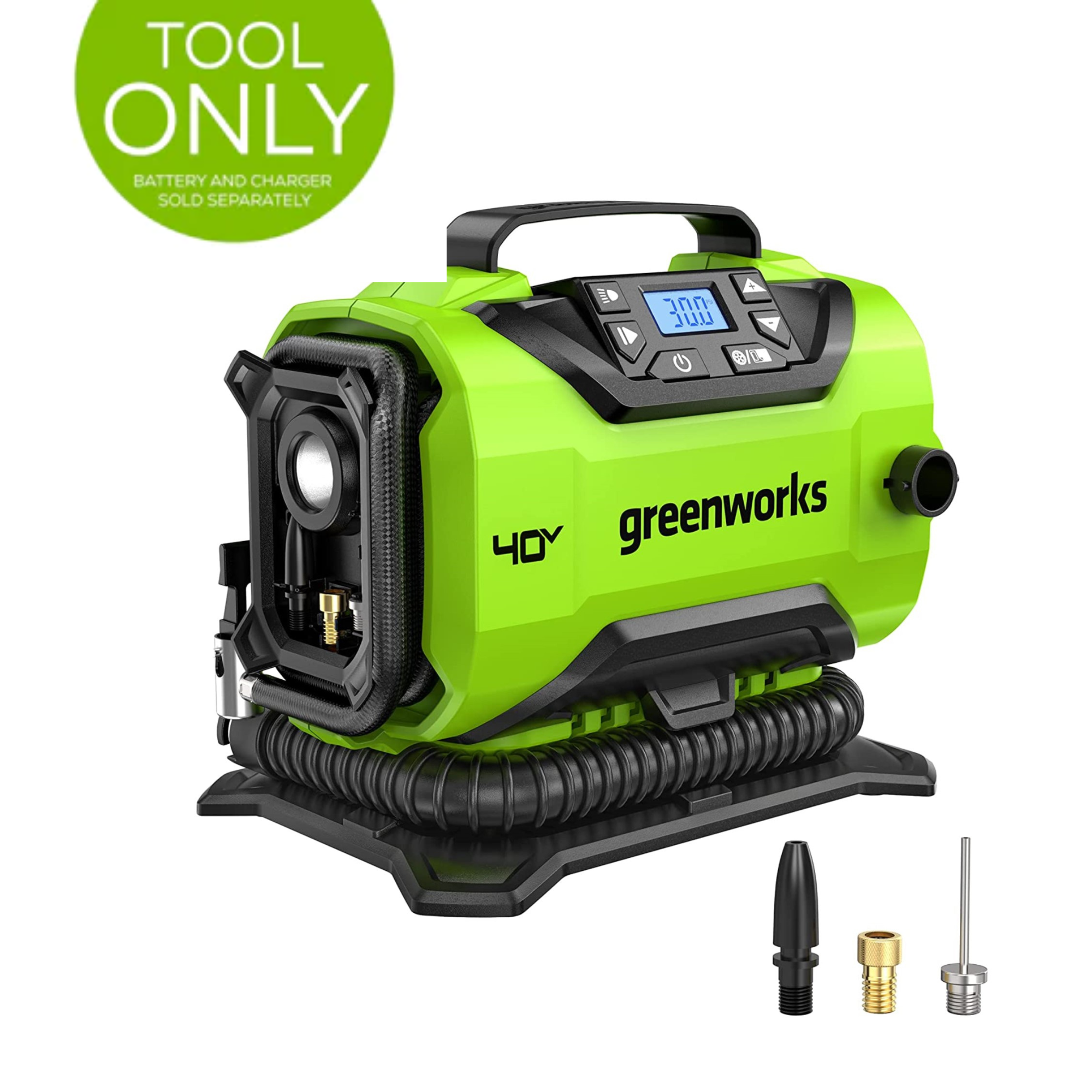 40V Cordless Battery Inflator (Tool Only) | Greenworks Tools