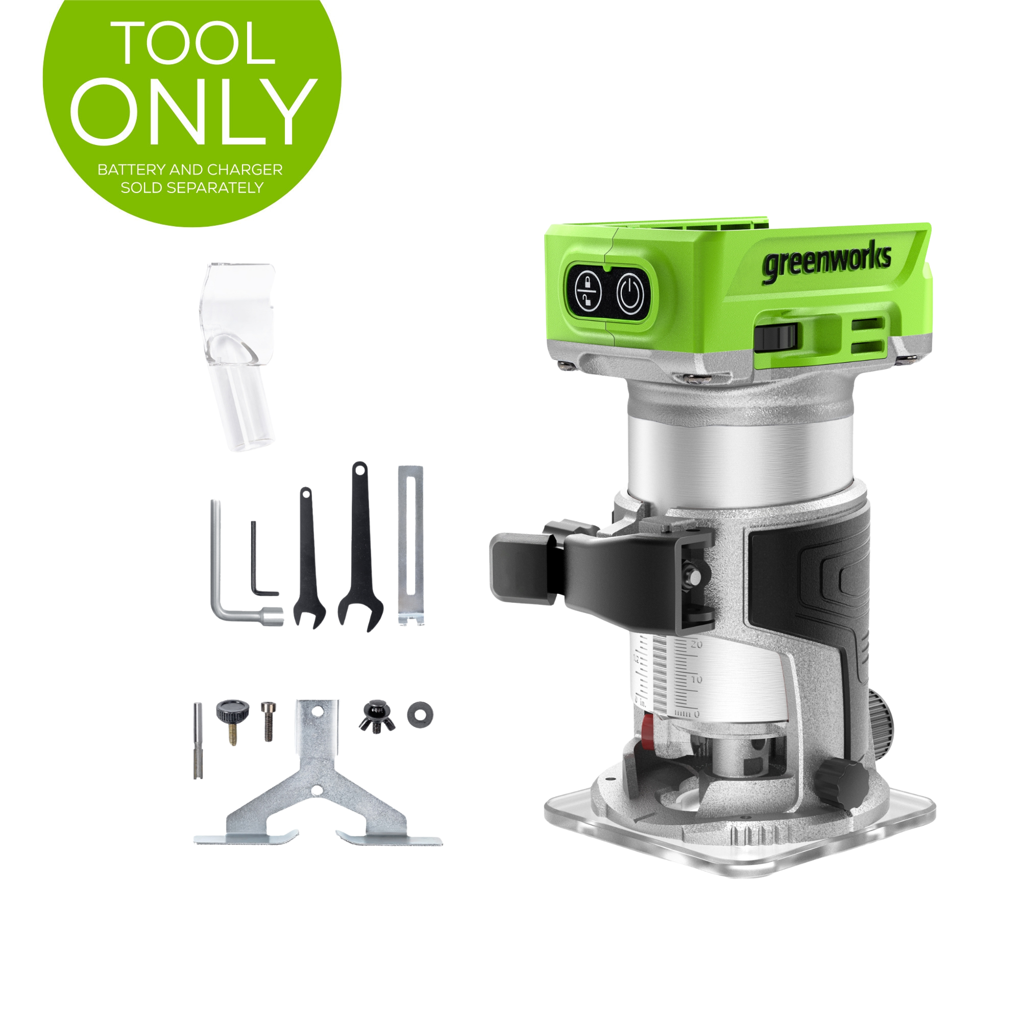 24V Cordless Battery Compact Router (Tool Only） | Greenworks Tools