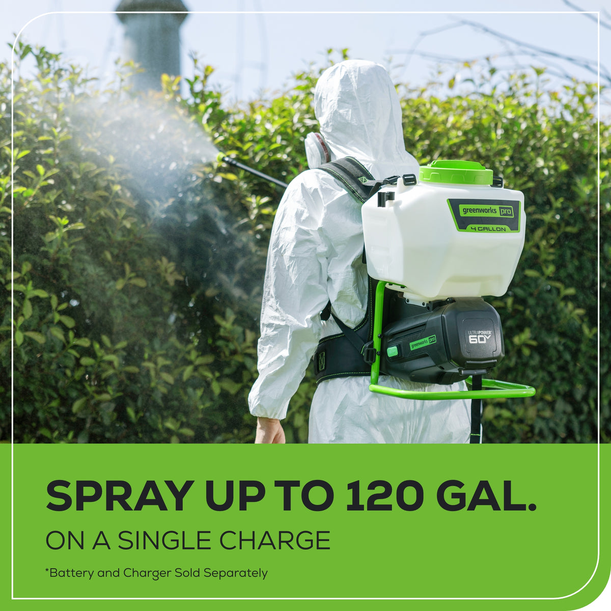 60V Cordless Battery Backpack Sprayer (Tool-Only) | Greenworks Tools