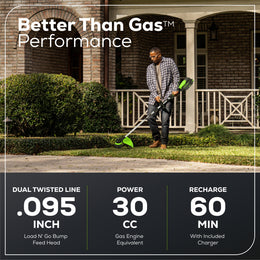 80V Cordless 16" Brushless String Trimmer | Greenworks Tools
