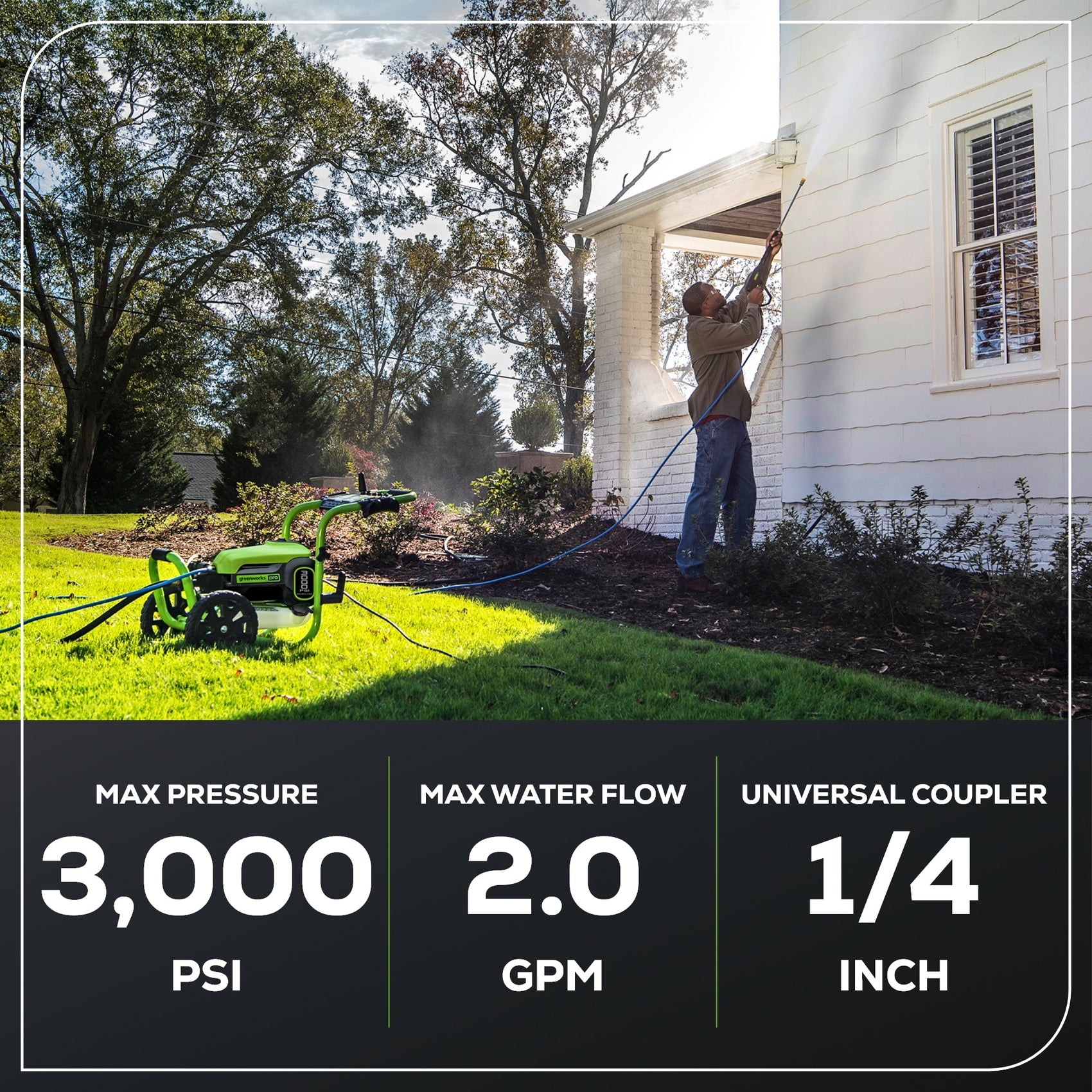 3000 PSI Pressure Washer w/ 24V 600-PSI Cordless Power Cleaner Combo ...