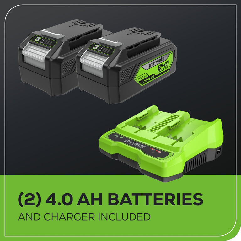 48V (24V x 2) 17" Cordless Battery Lawn Mower W/ (2) 4.0Ah Batteries ...