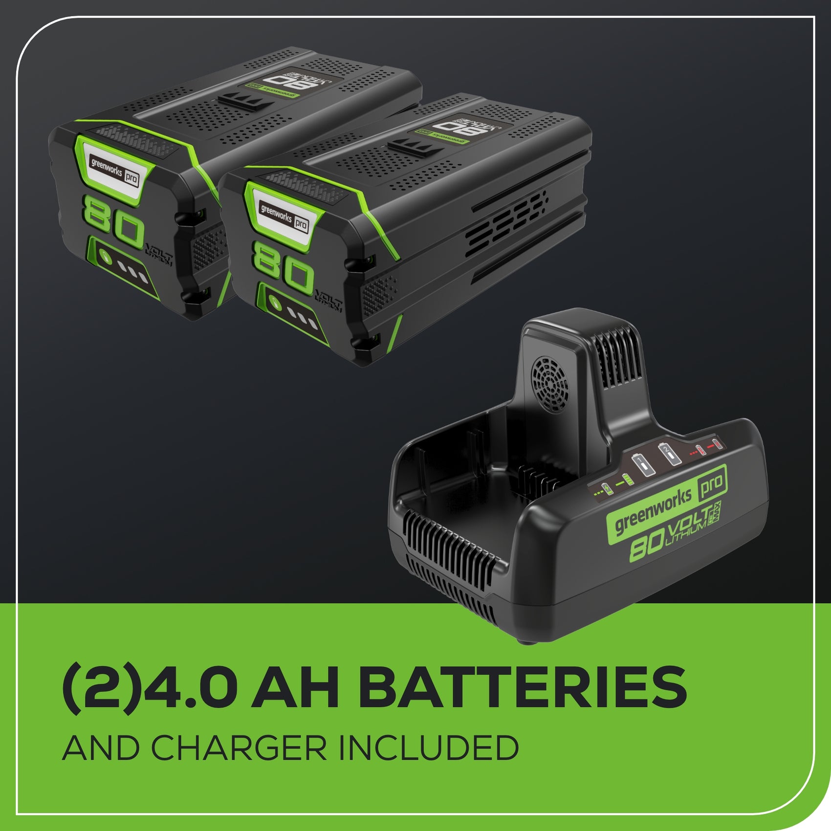 80V 21" Cordless Battery 4-in-1 Self-Propelled Mower w/ (2) 4.0Ah ...