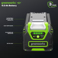 40V 4.0 Ah Lithium Ion Battery | Greenworks Tools