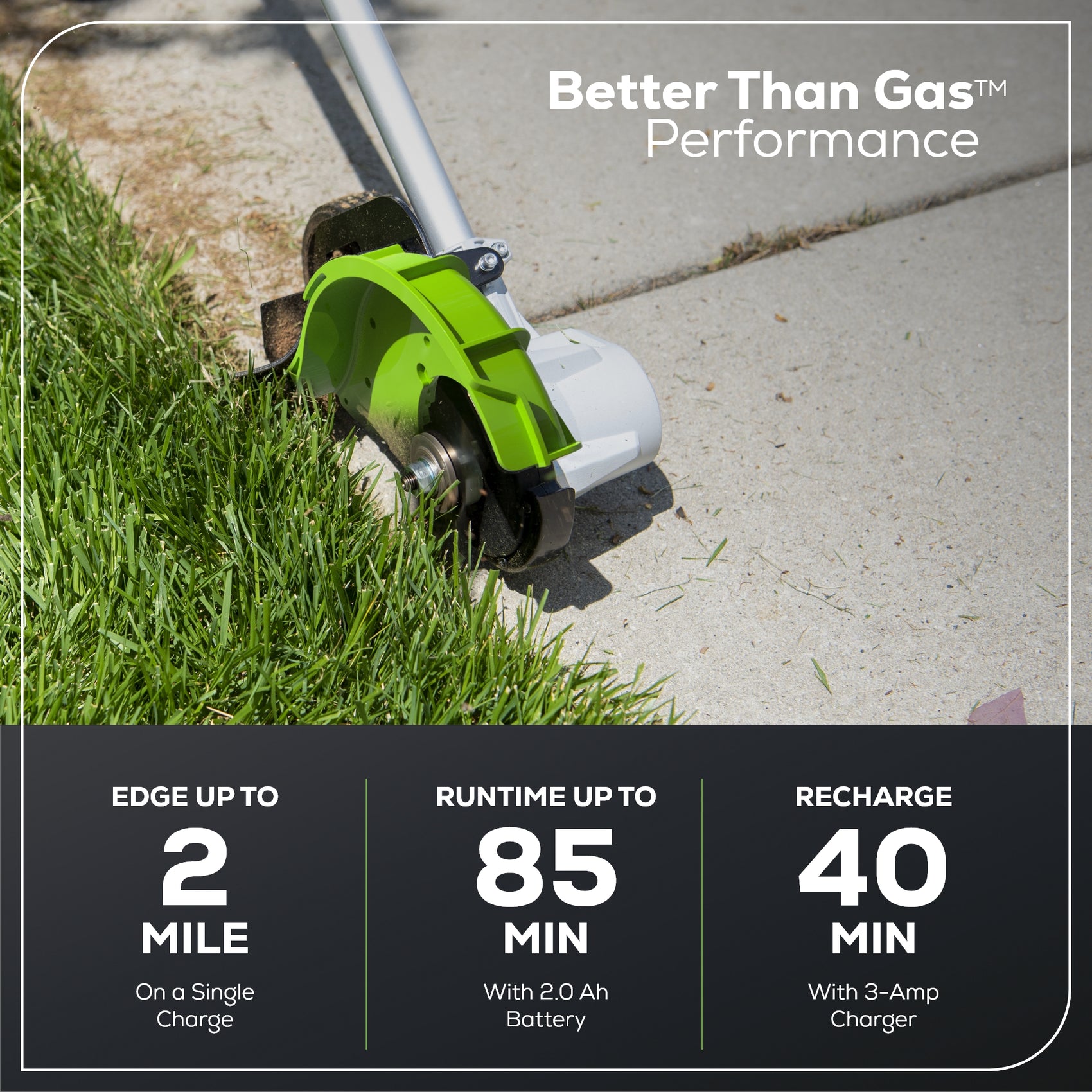 80V GEN 2 8-Inch Cordless Edger (Tool Only) | Greenworks Tools