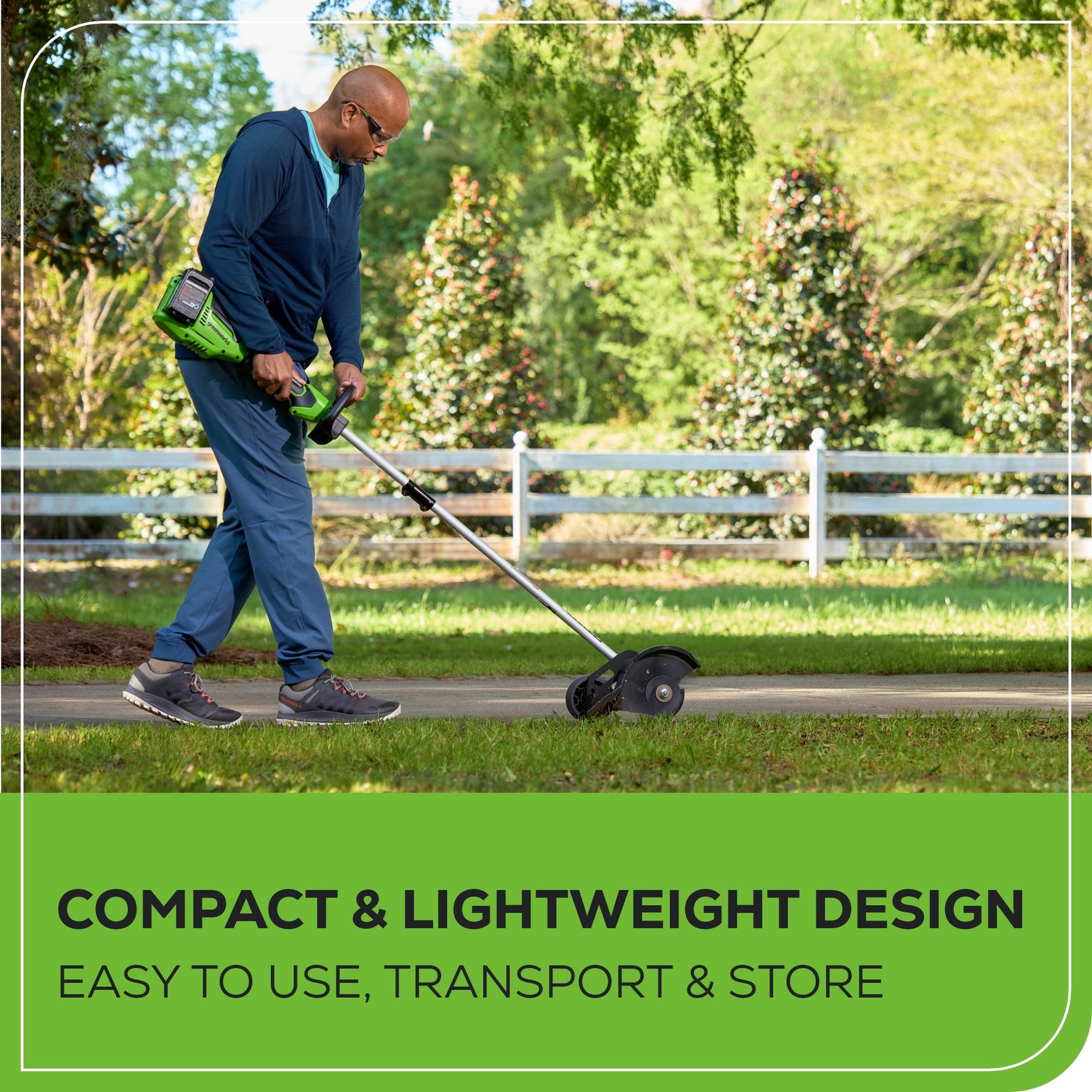 48V (24V x 2) 8" Edger W/ (2) 4.0Ah Usb Batteries & Dual Port Charger ...