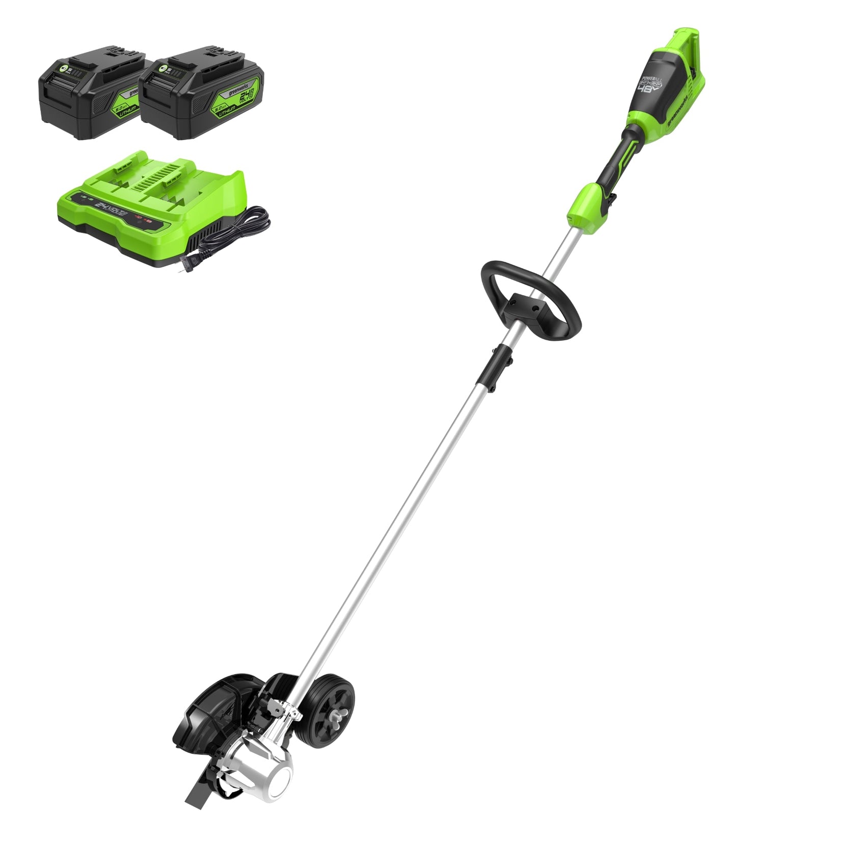 48V (24V x 2) 8" Edger W/ (2) 4.0Ah Usb Batteries & Dual Port Charger ...