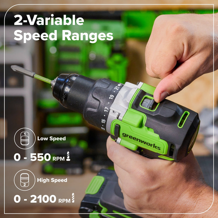 24V Cordless Battery 1/2" 800 in/lbs Drill Driver w/ 4.0Ah USB-C ...
