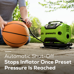 24V Cordless Battery Inflator (Tool Only) | Greenworks Tools