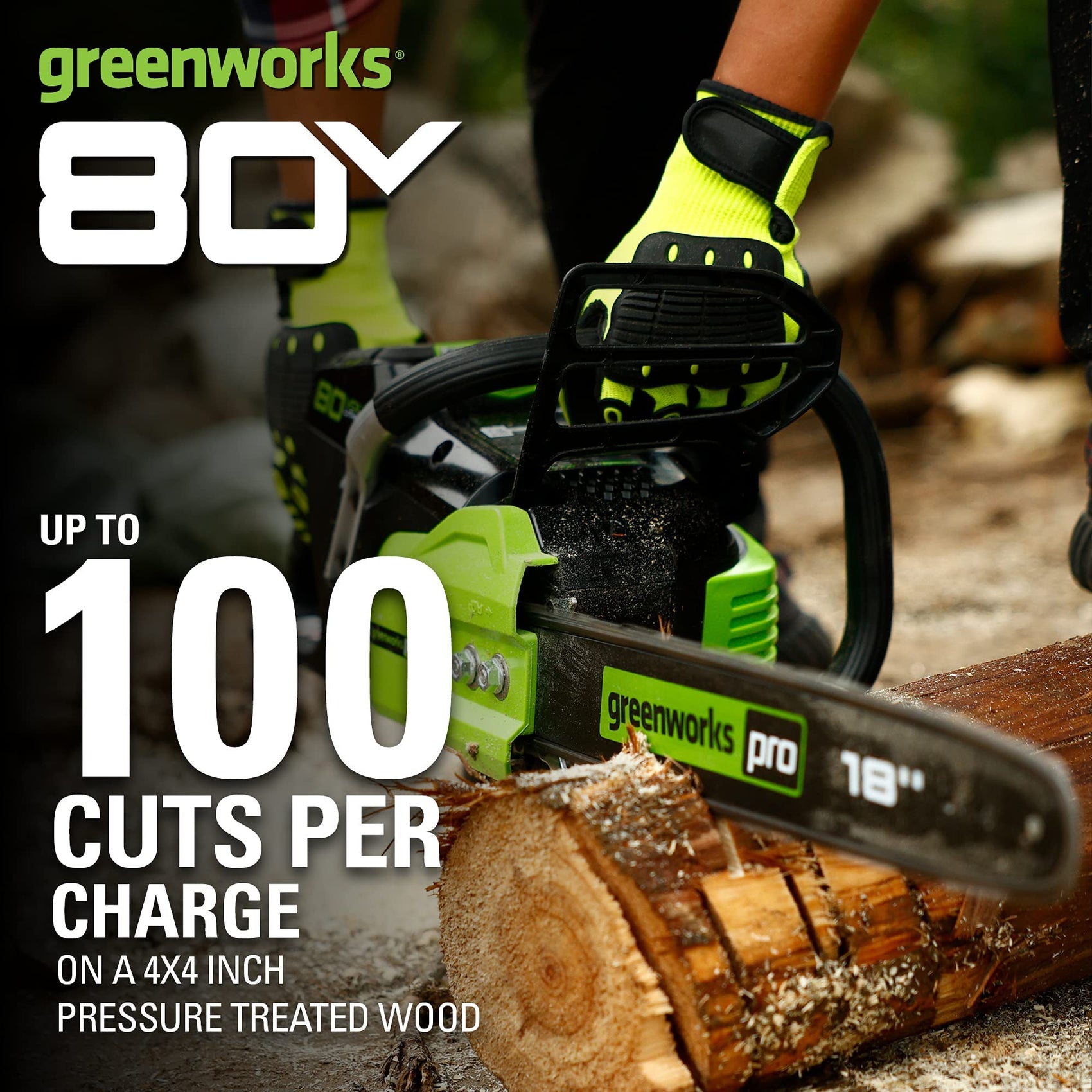 80V 18-Inch Cordless Chainsaw (Tool Only) | Greenworks Tools