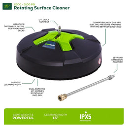 15" Surface Cleaner + 12" Wand Extension | Greenworks Tools