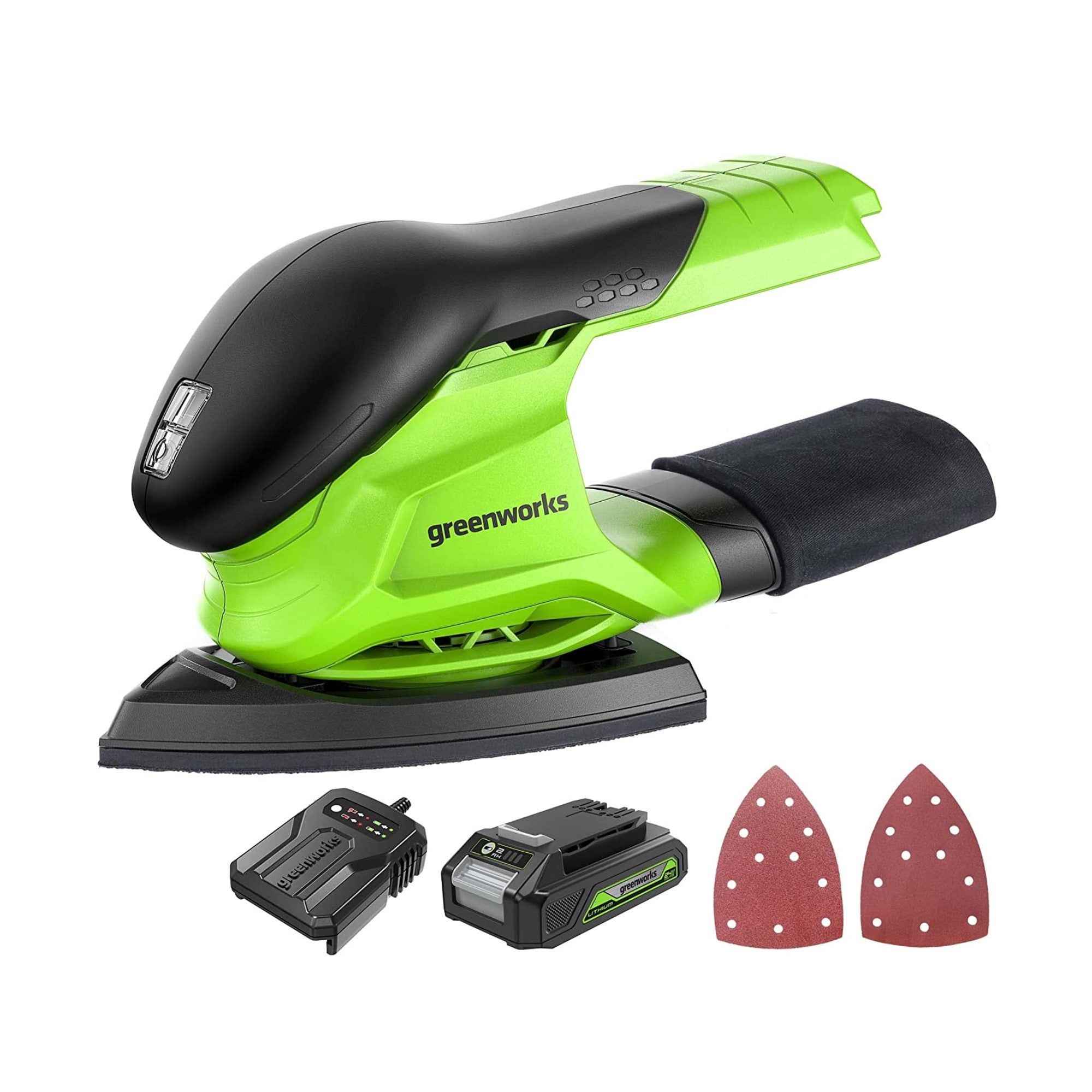 24V Cordless Battery Finishing Sander W/ 2.0Ah Battery & Charger ...