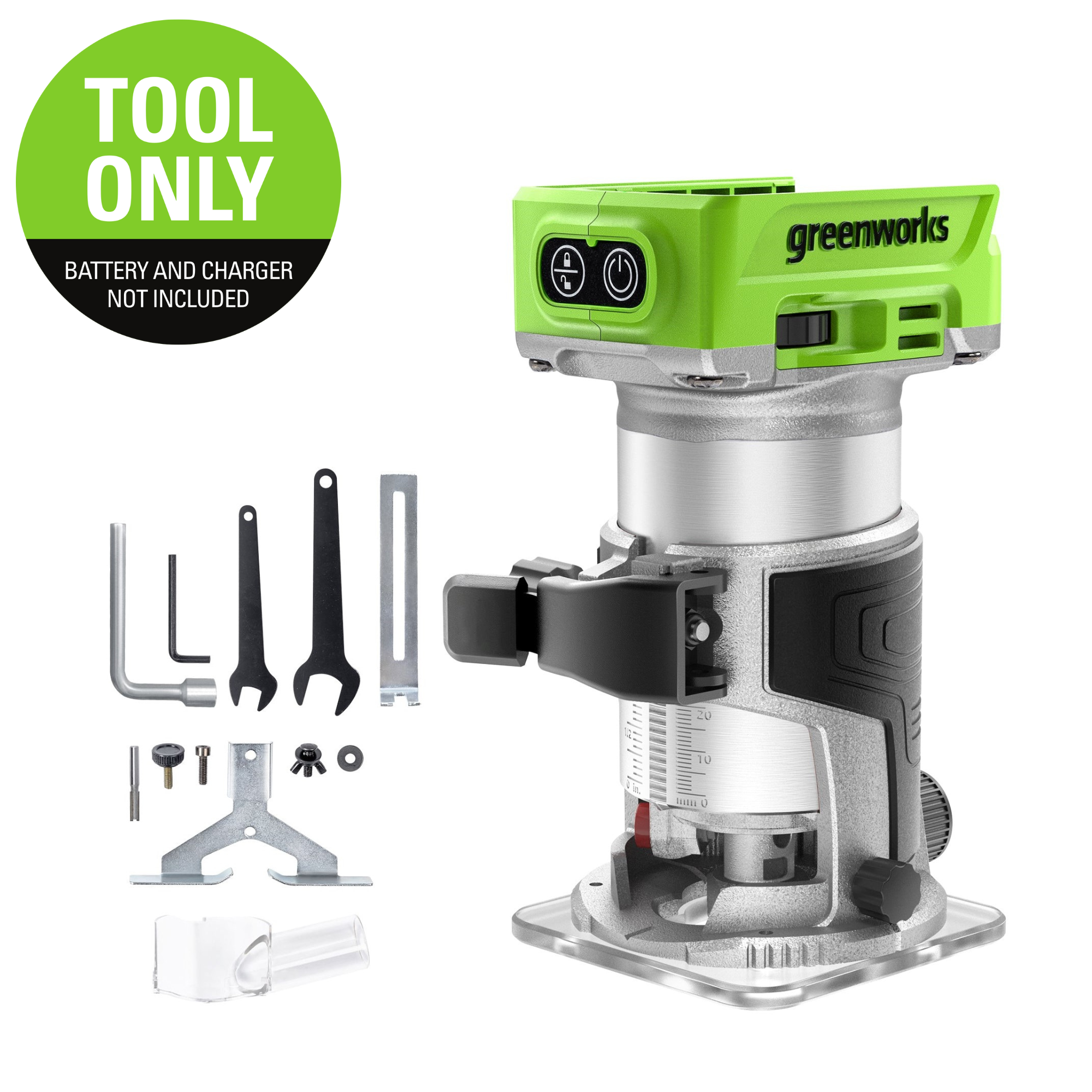 24V Cordless Battery Compact Router (Tool Only） | Greenworks Tools