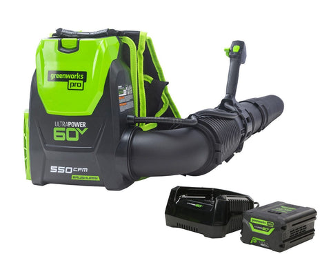 60V Backpack Blower 550 CFM & Battery | Greenworks Tools